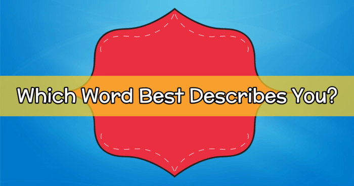 Which Word Best Describes You?- Take the quiz